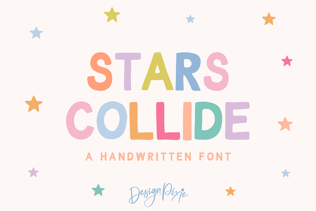 Stars Collide Font - Cute Handwritten