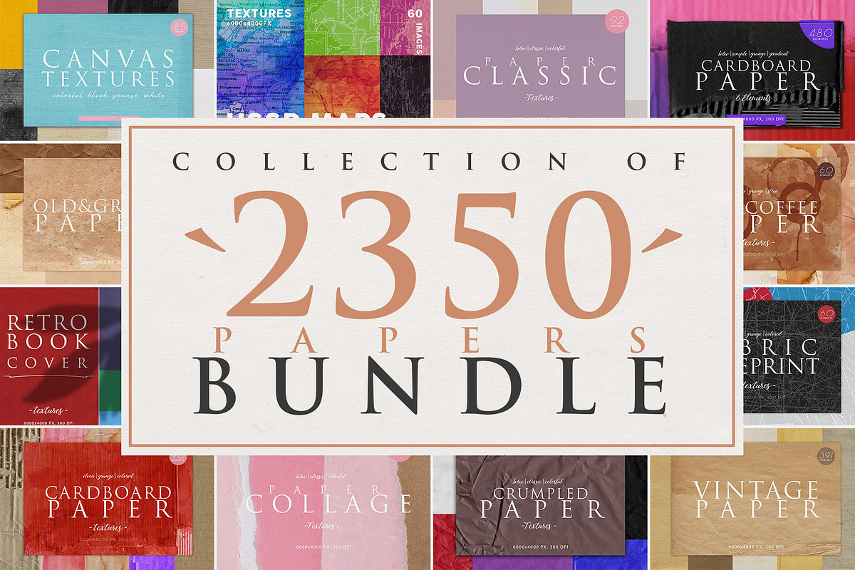 2350 Paper Textures Bundle, a Texture Graphic by ArtistMef