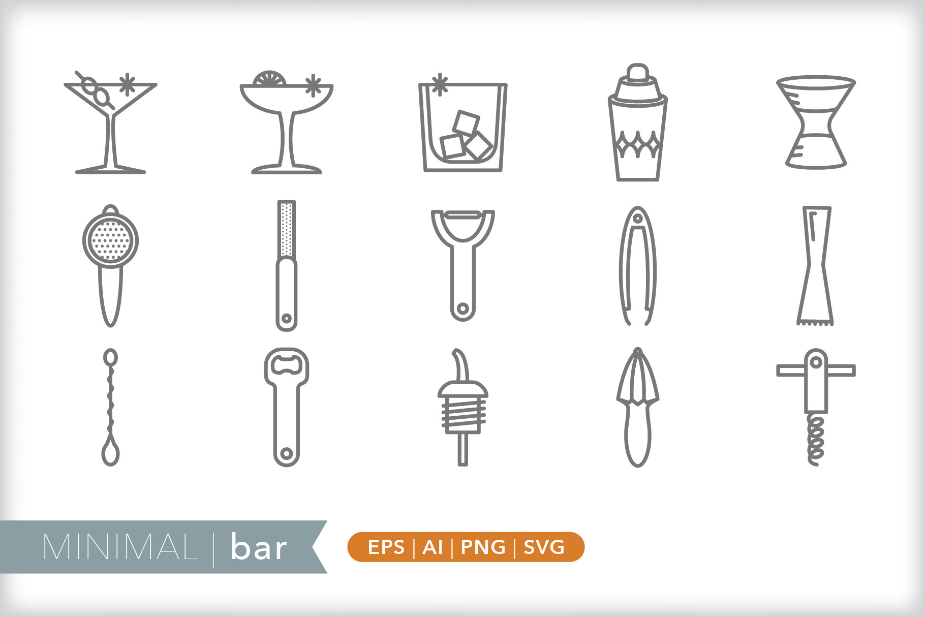 Minimal bar icons, an Outline Icon by Picture Window