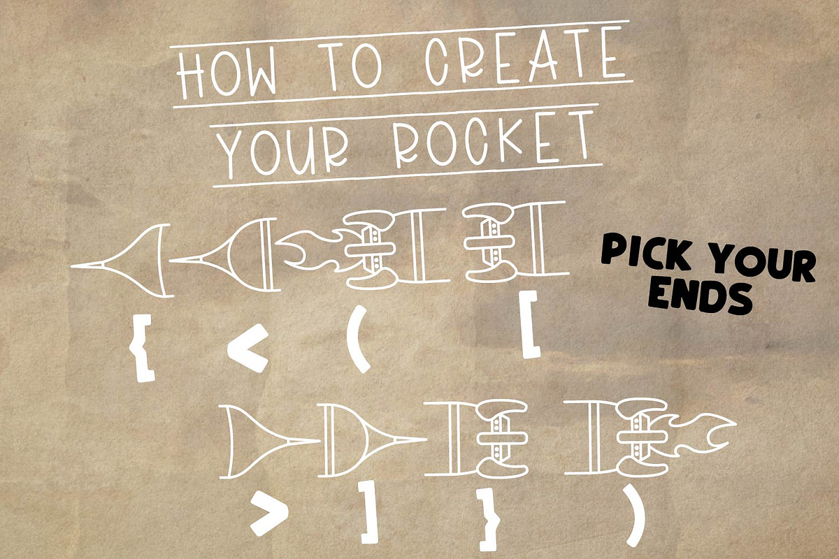 Rocket Kids - A DIY Rocket Font, a Font by CraftyLittleNodes