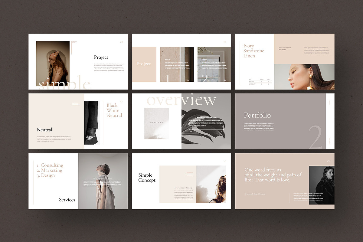Neutral Beautiful PowerPoint Template