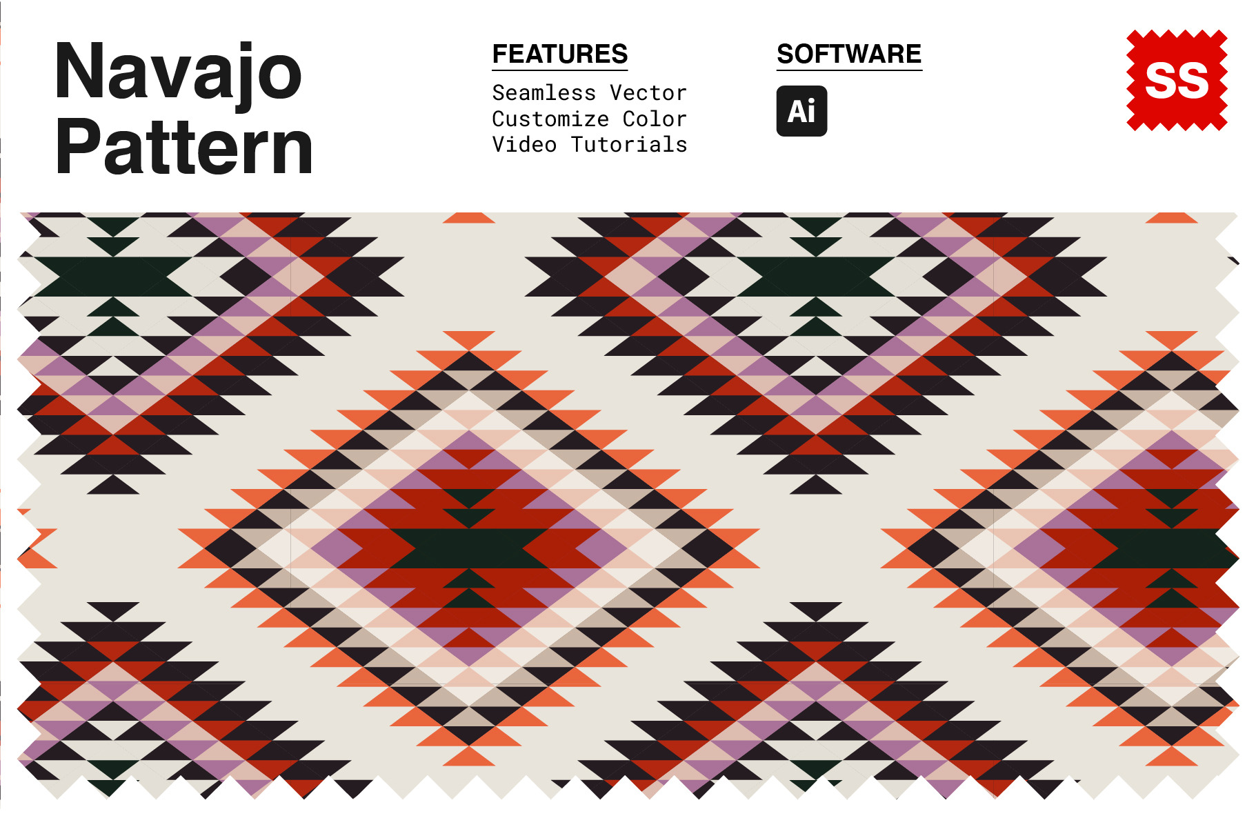 Custom Navajo Pattern, a Pattern Graphic by Swatch Supply