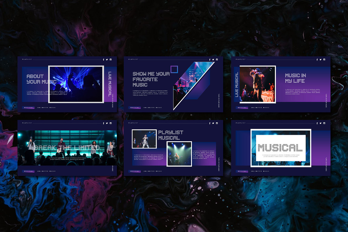 PLAYLIST | Powerpoint Template, a Presentation Template by Barland Design