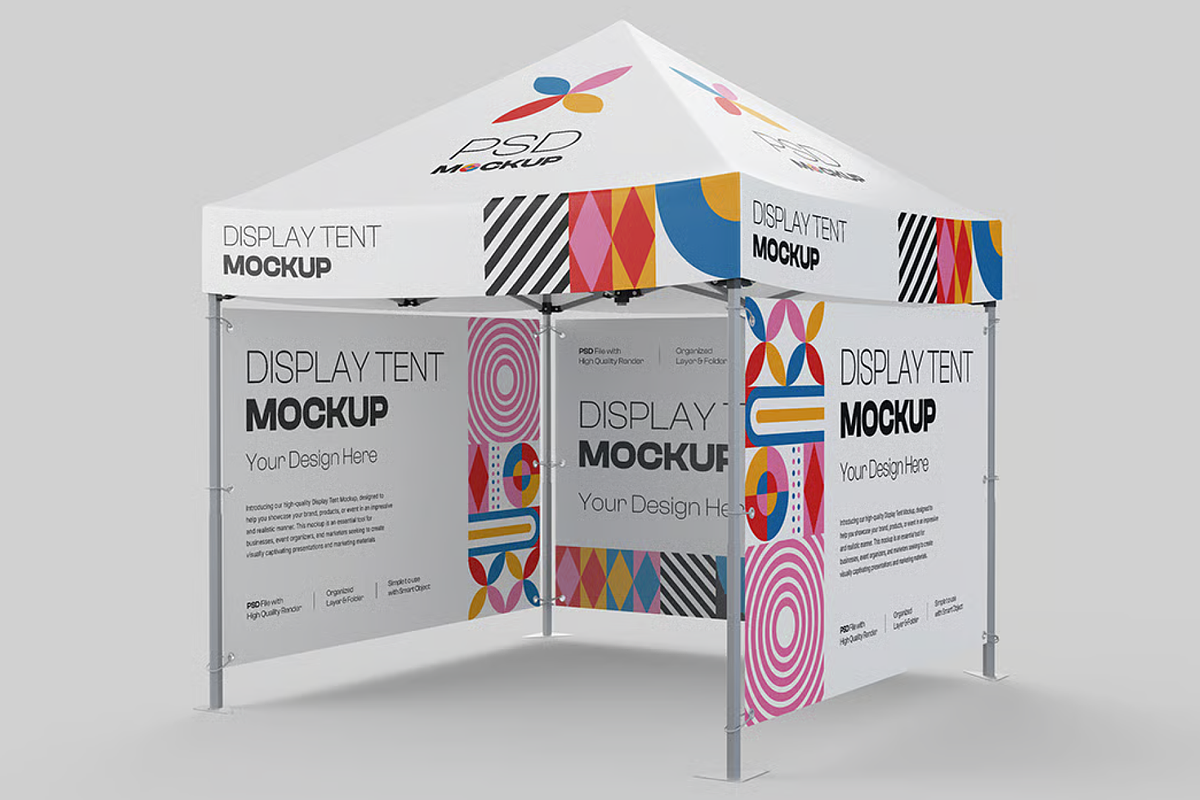 Outdoor Event Tent Mockup, an Advertising Mockup by graphicsauce