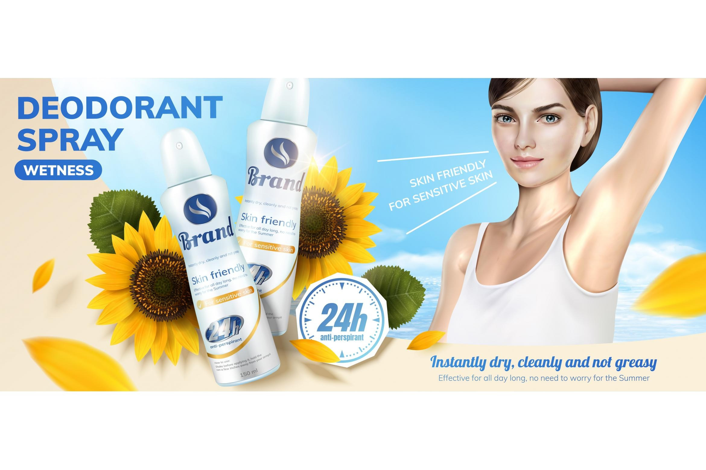 Deodorant spray ads, an Illustration by TotallypicRF | Creative Market