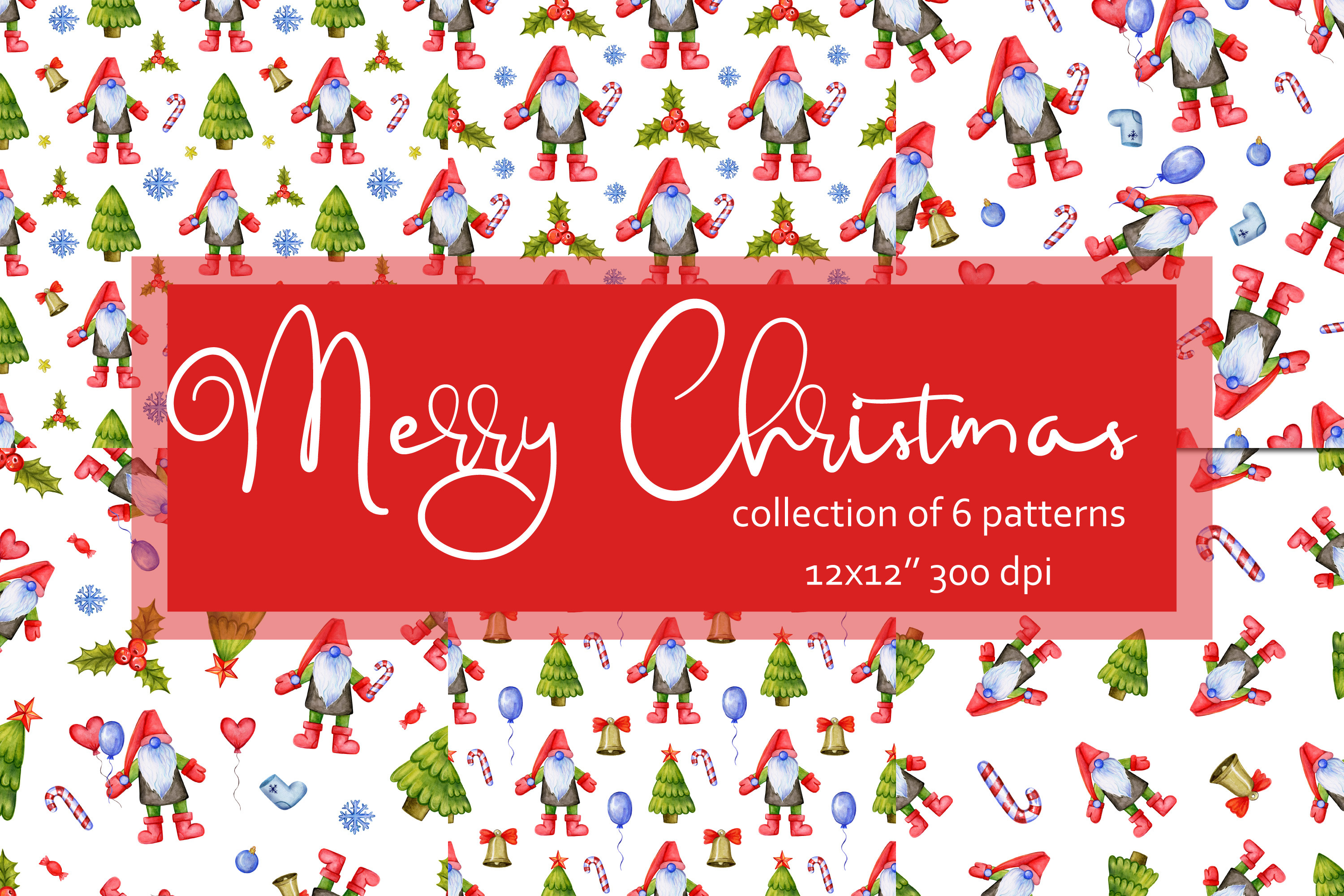 Watercolor Christmas patterns. | Creative Market