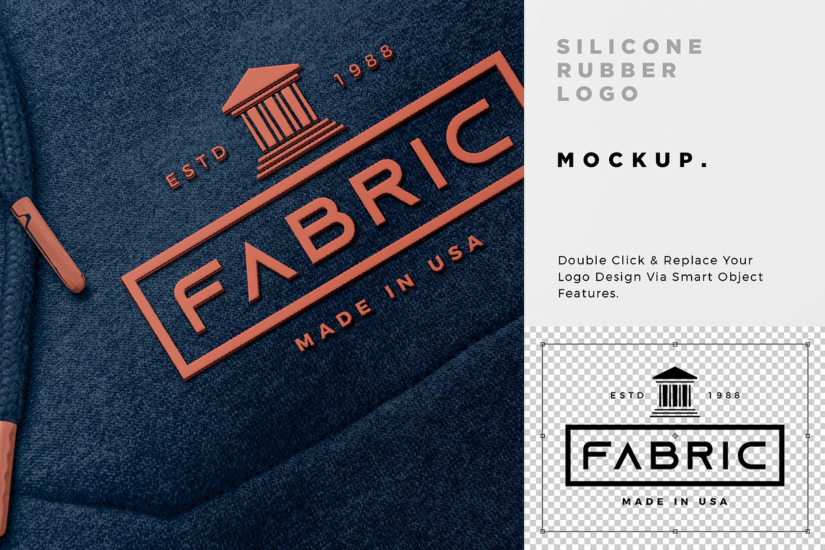 Rubber Logo on Fabric Mockup, a Product Mockup by GfxFoundry