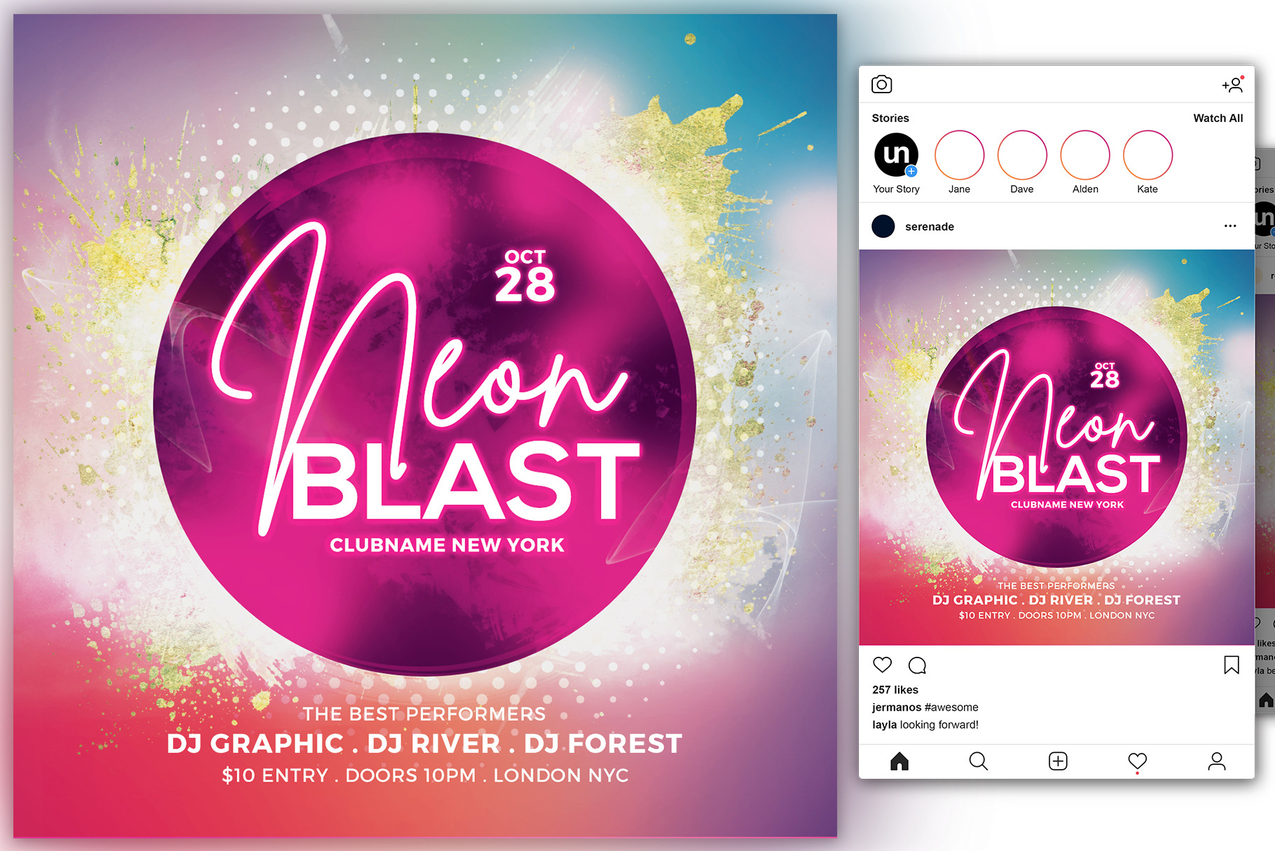 Neon Blast Flyer, a Flyer Template by KiraYamato Design Studio