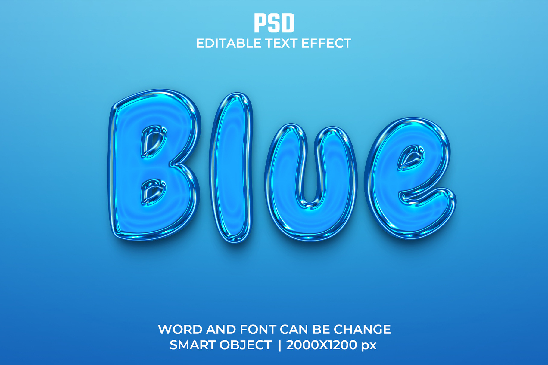 Blue 3d Editable Psd Text Effect, a Layer Style Add-On by bdrobin ...
