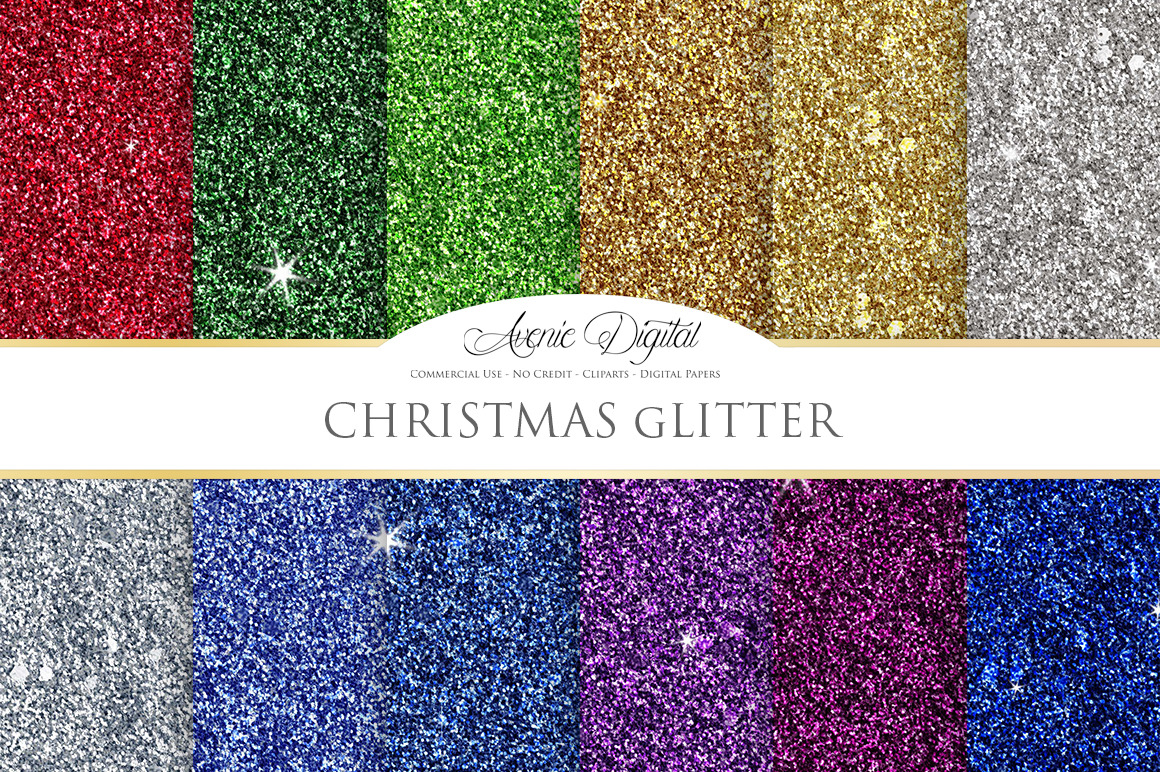 Christmas Glitter Digital Paper, a Texture Graphic by Avenie Digital