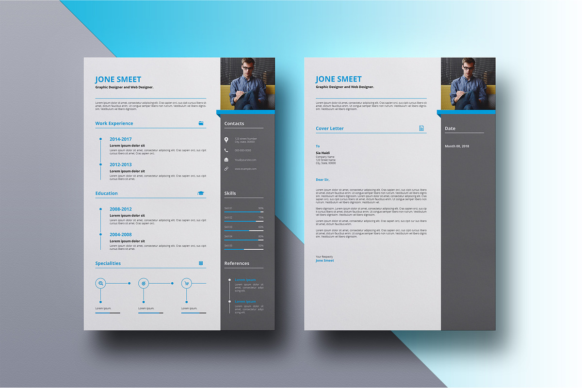 Minimal Resume, a Resume Template by crazyOWL | Creative Market
