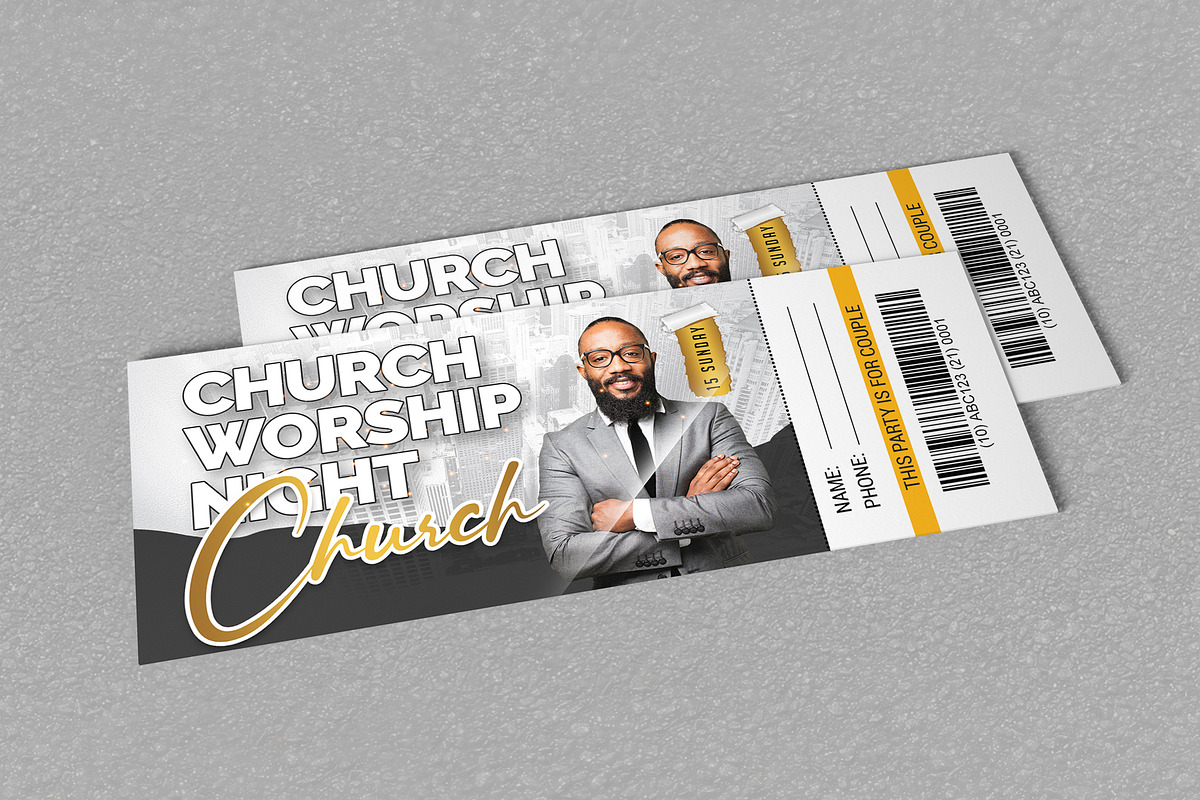 Church Conference Pass Template, a Card Template by Psd Templates