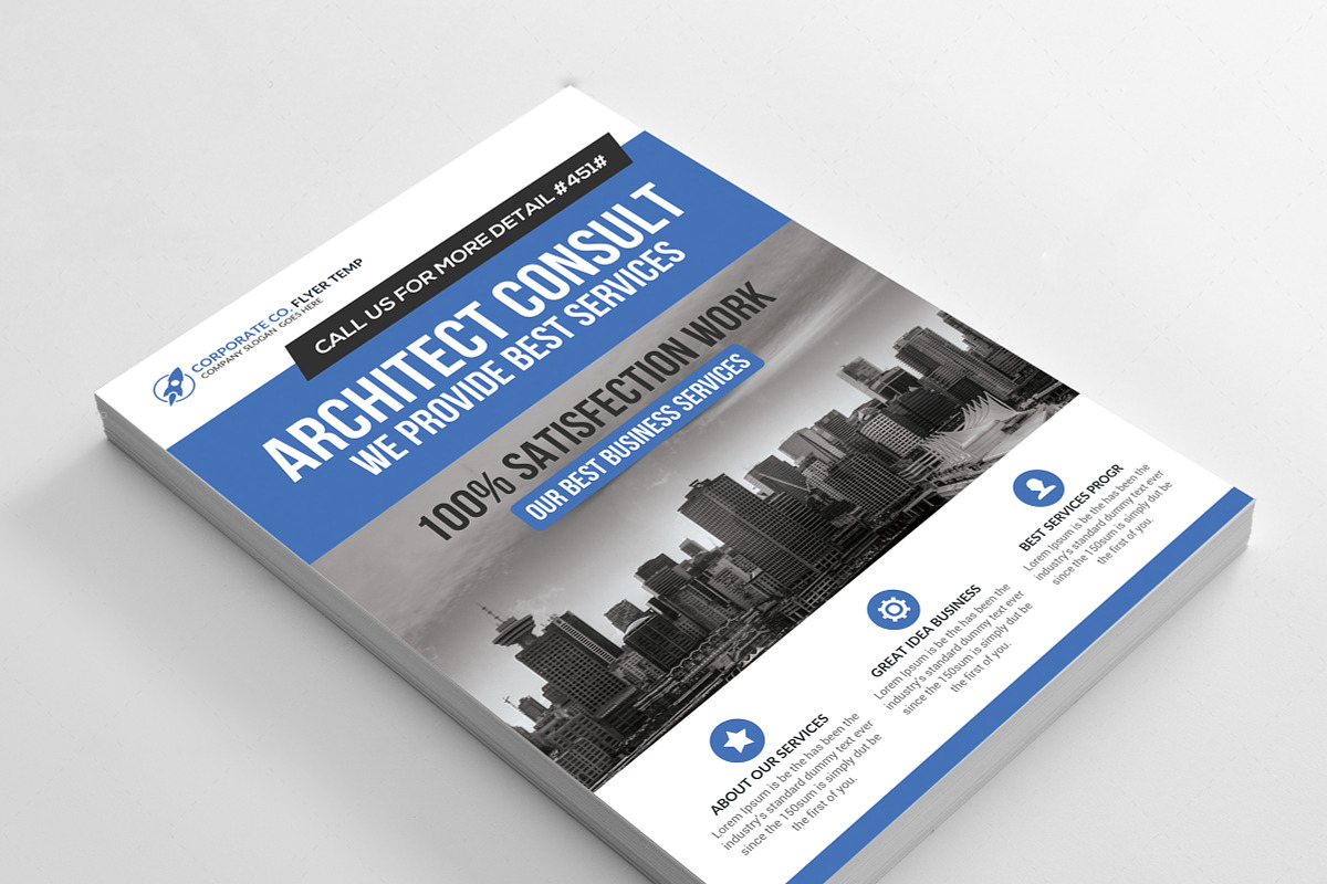 Architect Flyer Template, a Flyer Template by graphicforest