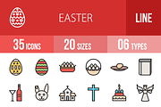 35 Easter Line Filled Icons, an Outline Icon by IconBunny