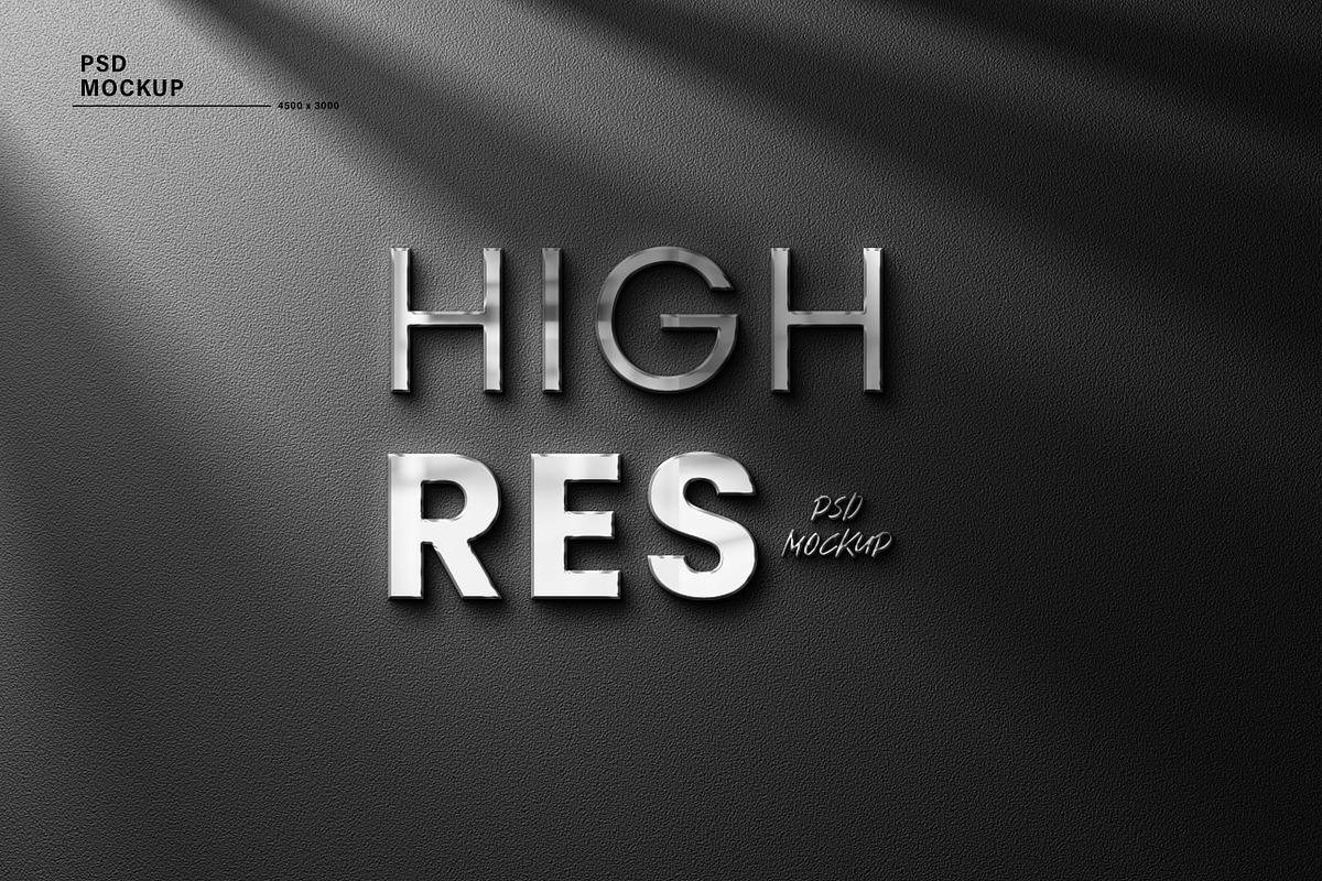 Wall Glossy Shiny Logo Mockup Psd