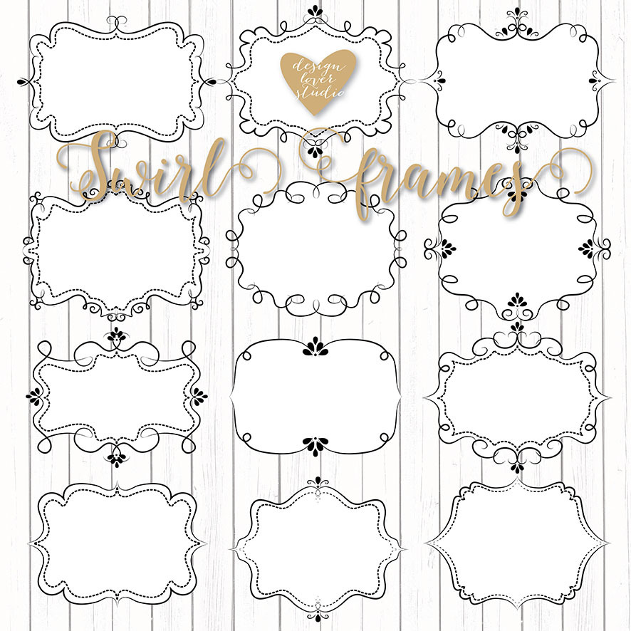 Vector Swirl Frames clipart, an Illustration by designloverstudio