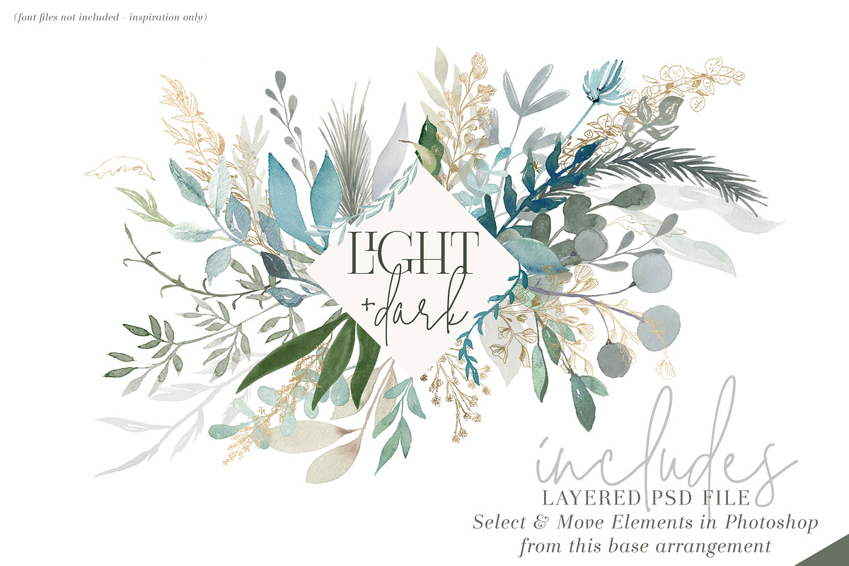 Foliage + Foil - Botanical Clipart, an Illustration by The Autumn ...