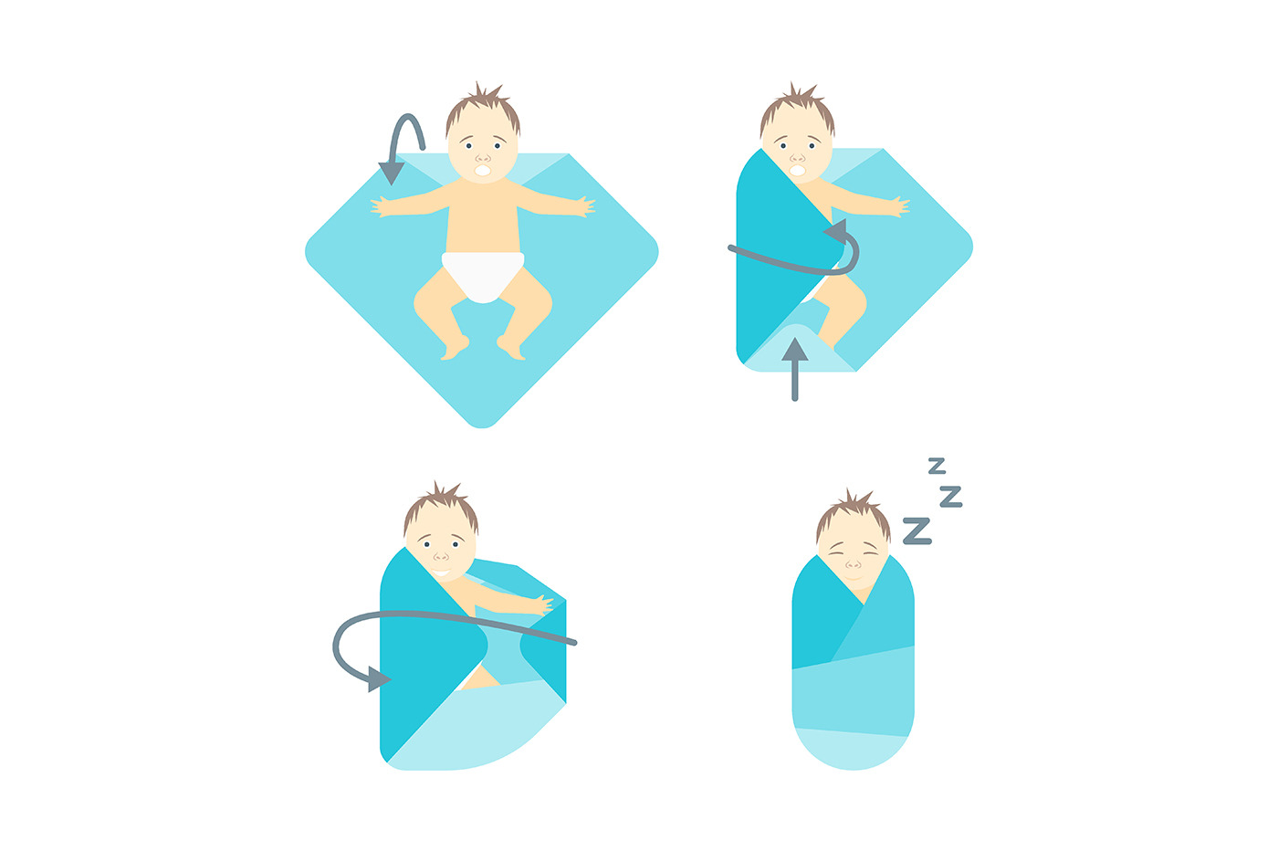 Baby Swaddle. Vector, a Healthcare Illustration by Bigmouse_art