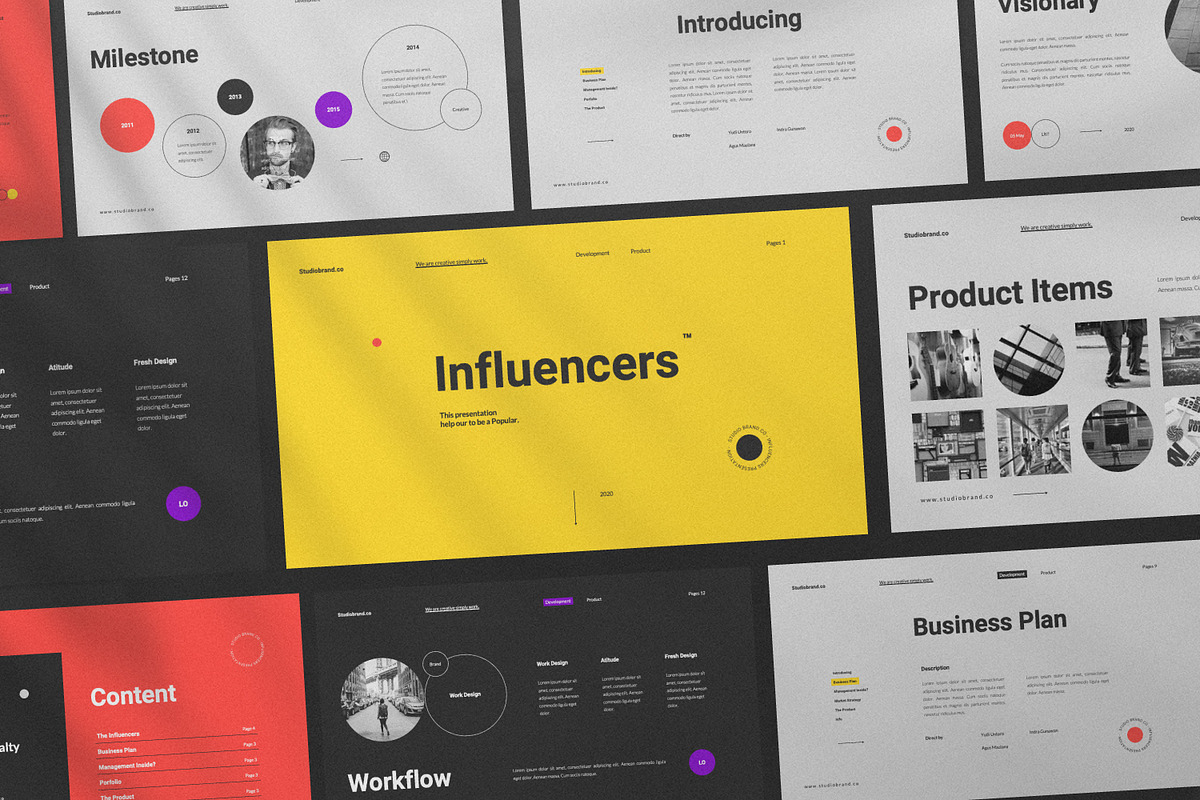 Influencers - Powerpoint, a Presentation Template by Typetemp Studio