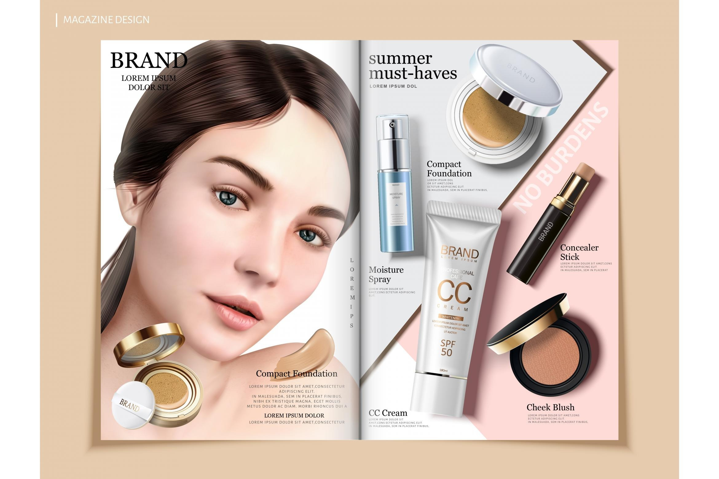 Elegant cosmetic brochure design, an Illustration by TotallypicRF