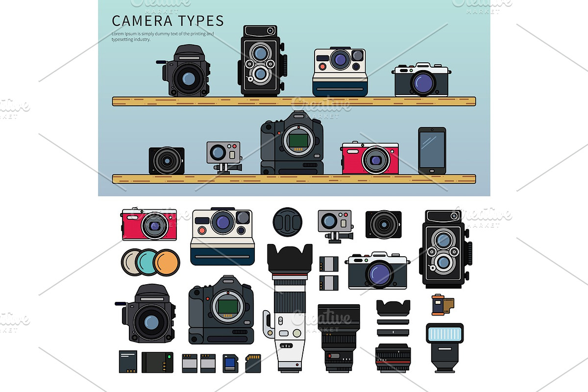 Different types of camera, an Object Illustration by Mountain Brothers