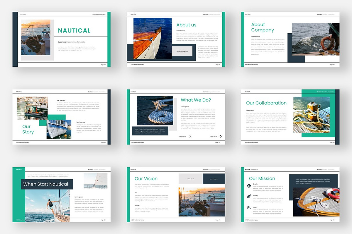 NAUTICAL - PowerPoint Template, a Presentation Template by kreatifreya