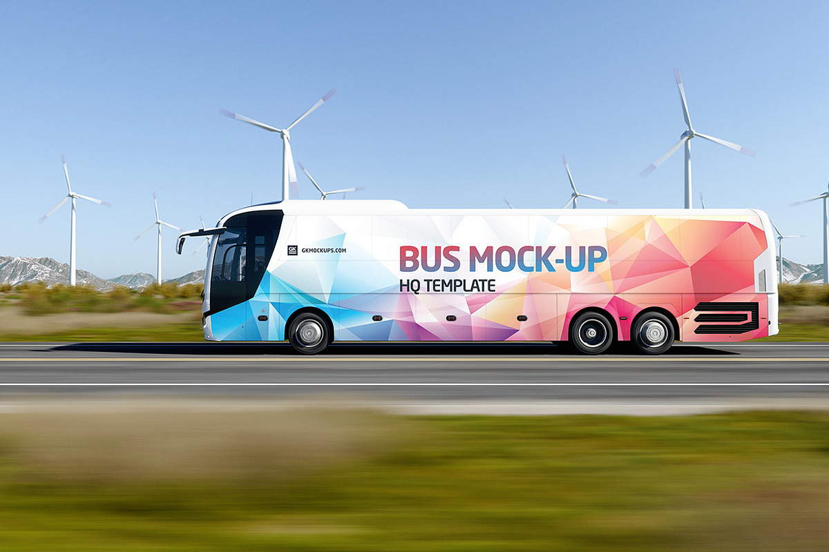 Animated Bus Mock-up, a Product Mockup by GK Creative | Creative Market