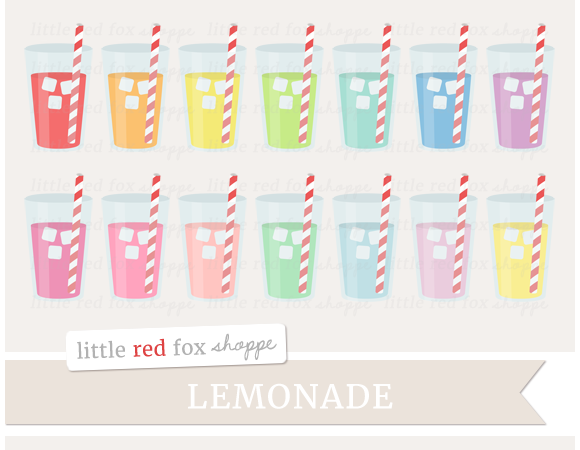 Lemonade Clipart, a Food Illustration by Little Red Fox Shoppe