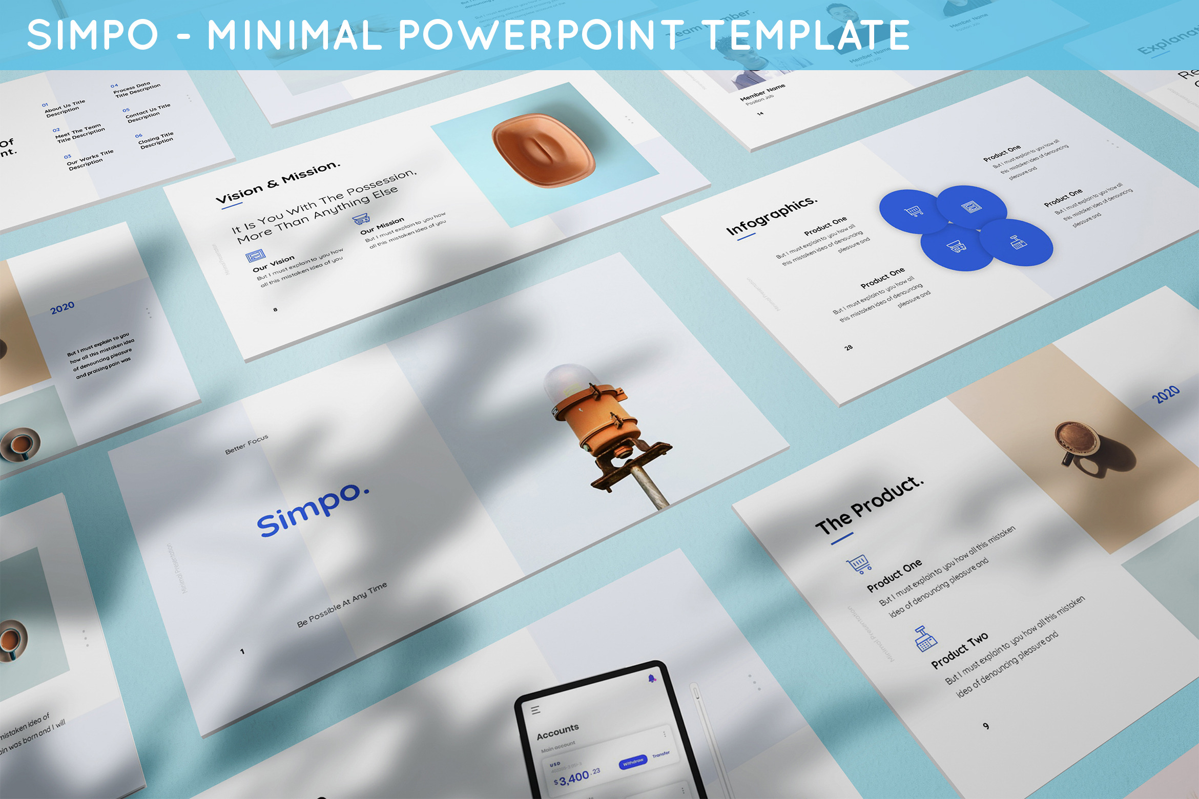Simpo - Minimal Powerpoint | Presentation Templates ~ Creative Market