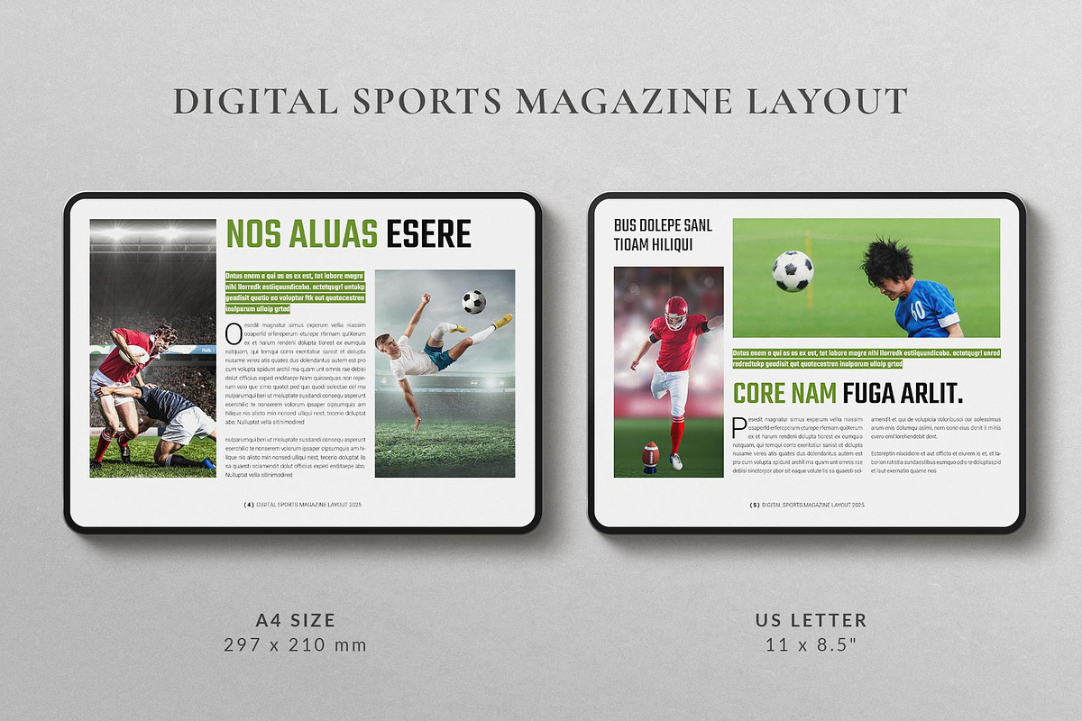 Sports Digital Magazine Landscape, a Magazine Template by TemplatesForest
