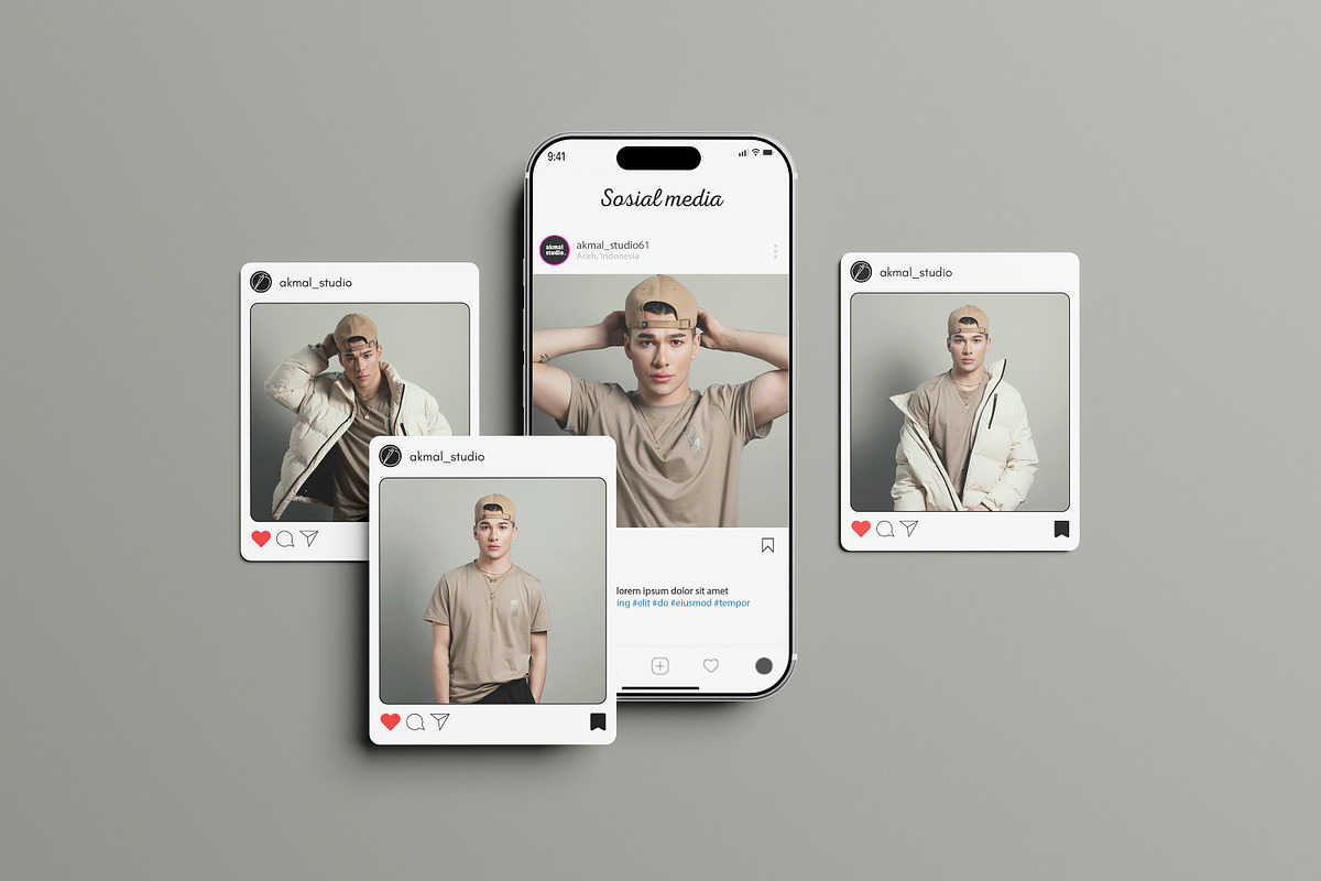 High Quality Social Media Mockup, a Product Mockup by AKMAL STUDIO