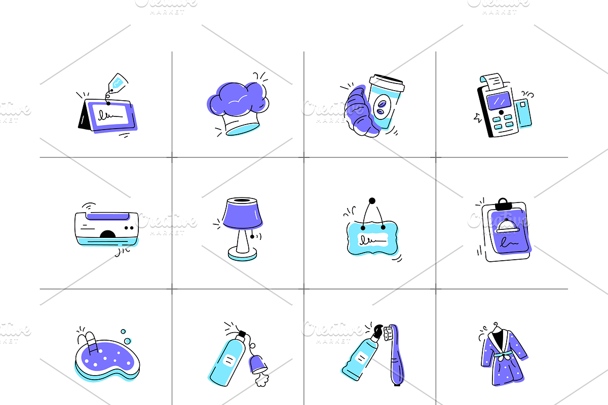 Animated Hotel Icon Set