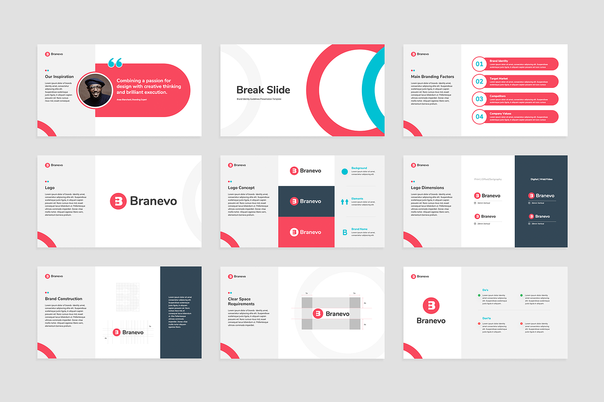 Brand Identity Slides Template, a Presentation Template by Flat Icons ...