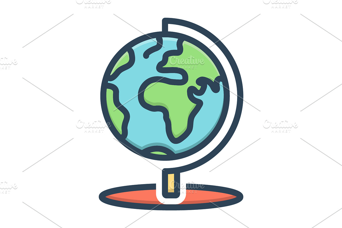 Geography terra color icon, an Icon by Creative priyanka | Creative Market