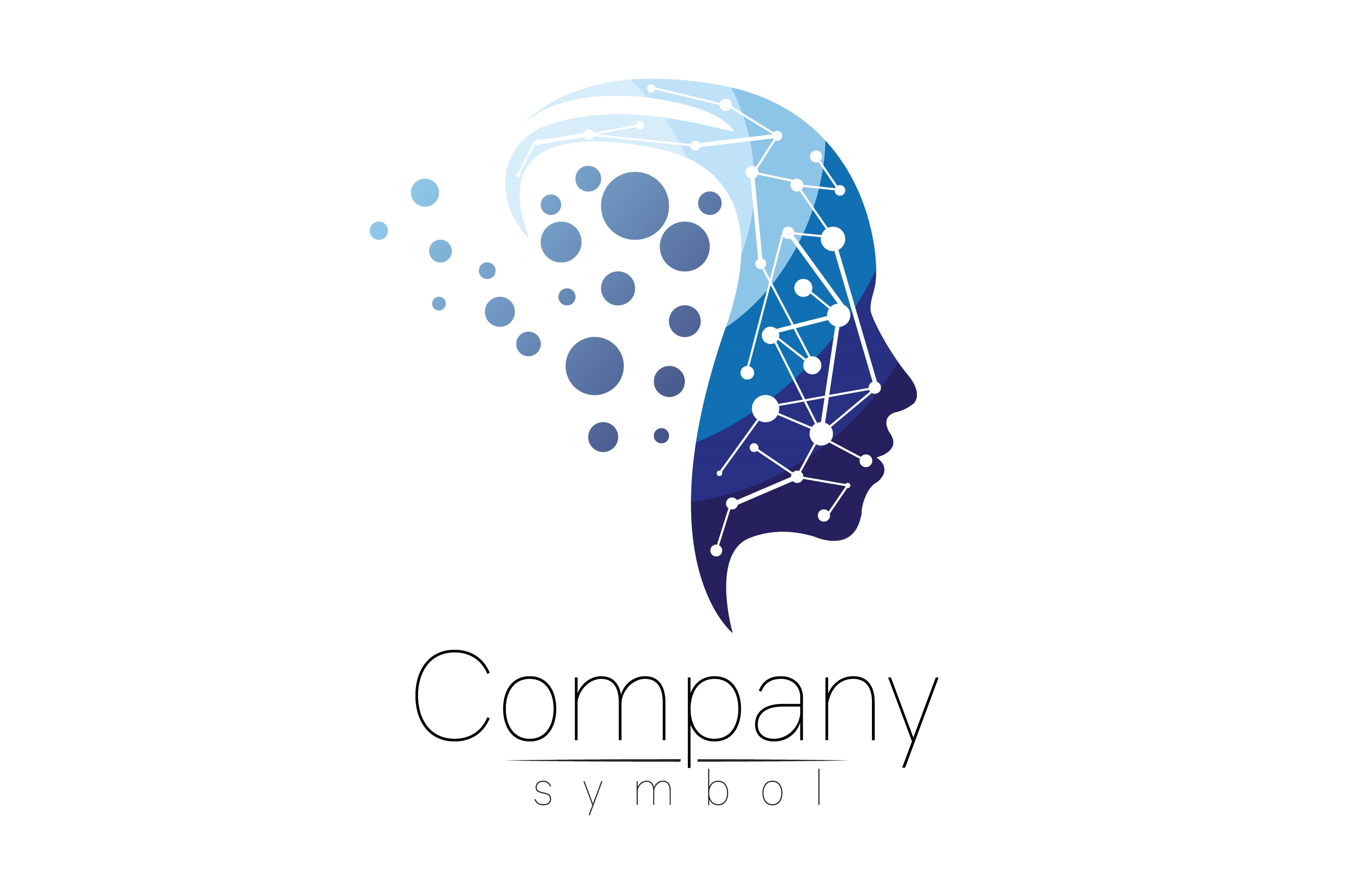 Vector symbol of human head. Profile, an Education Illustration by Wittmann
