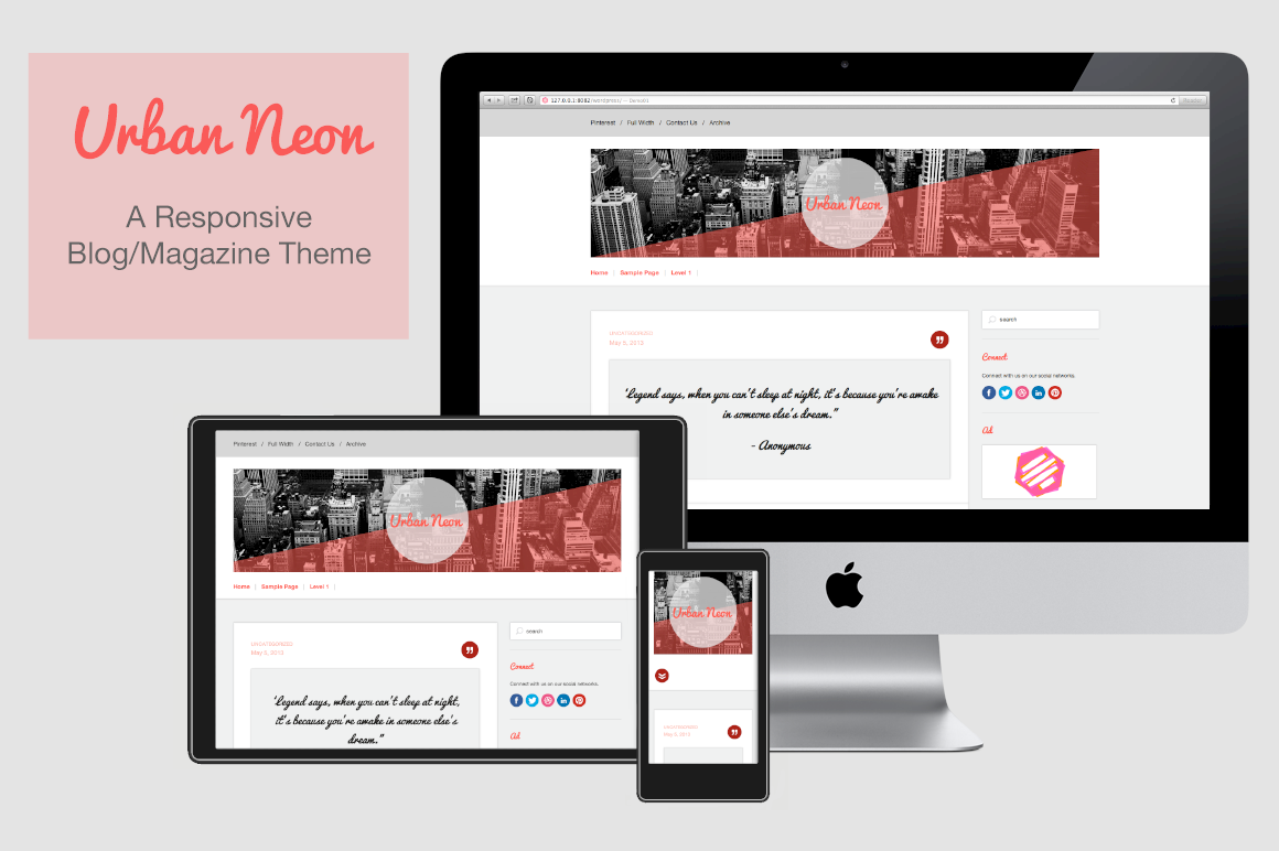 UrbanNeon v1.0 WordPress Theme, a WordPress Template by Patricia's Design Goodies