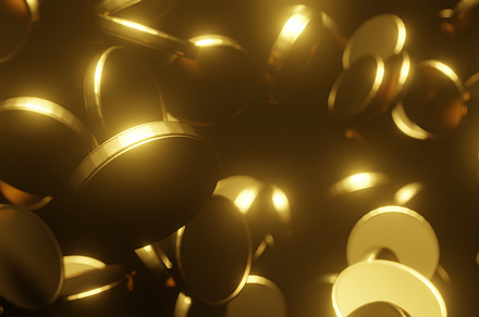 Gold coins falling background, a Finance Illustration by ArtBackground