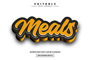Meals 3D editable text effect