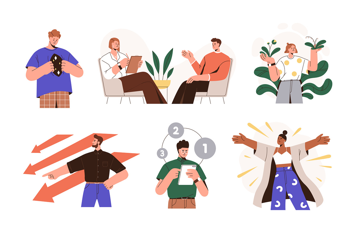 MBTI personality types concept set, a Person Illustration by Good ...