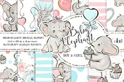 Elephant digital papers, a Pattern Graphic by Collart Studio