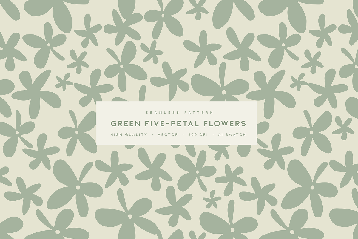Five-petal Flowers, a Pattern Graphic by MalyskaStudio