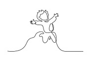 line drawing. Happy boy jumping | Education Illustrations ~ Creative Market