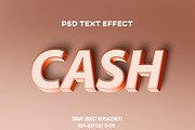 Cash 3D Editable Text Effect Psd