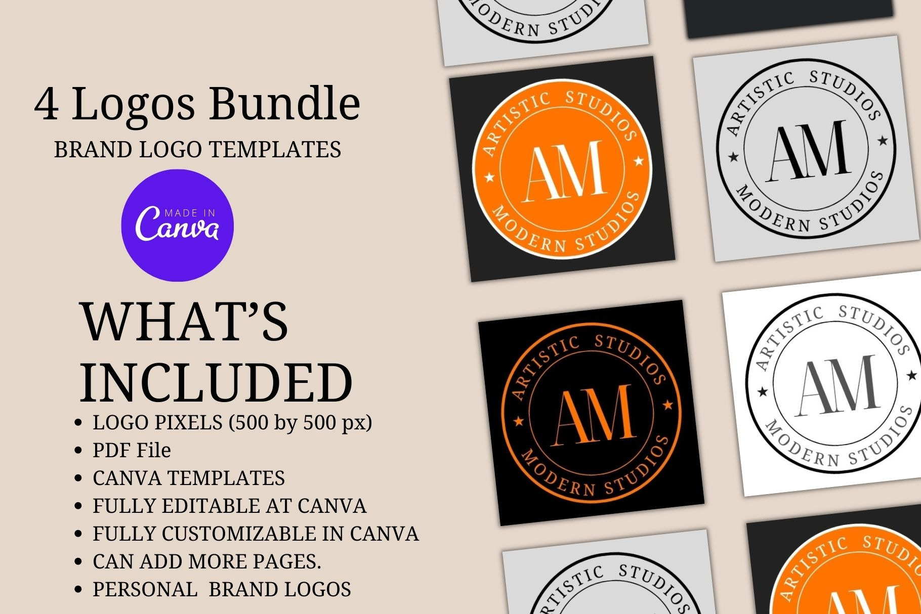 Personal Brand Logos Design Template | Creative Market