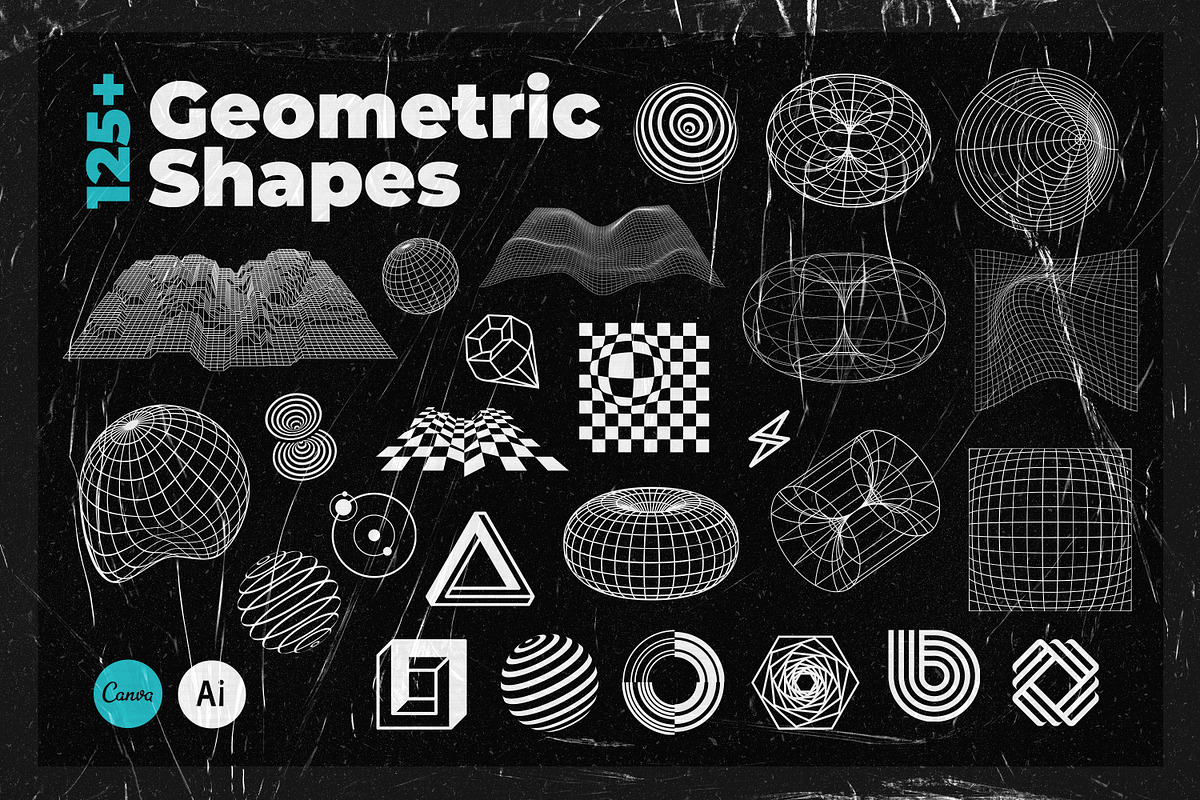 125+ Abstract Futuristic Shapes, an Illustration by AndrewPixel