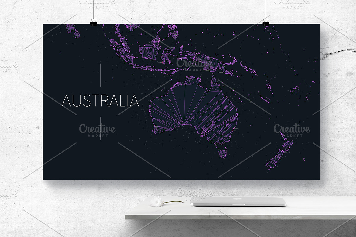 World map wireframe +, a Technology Illustration by MaximGertsen