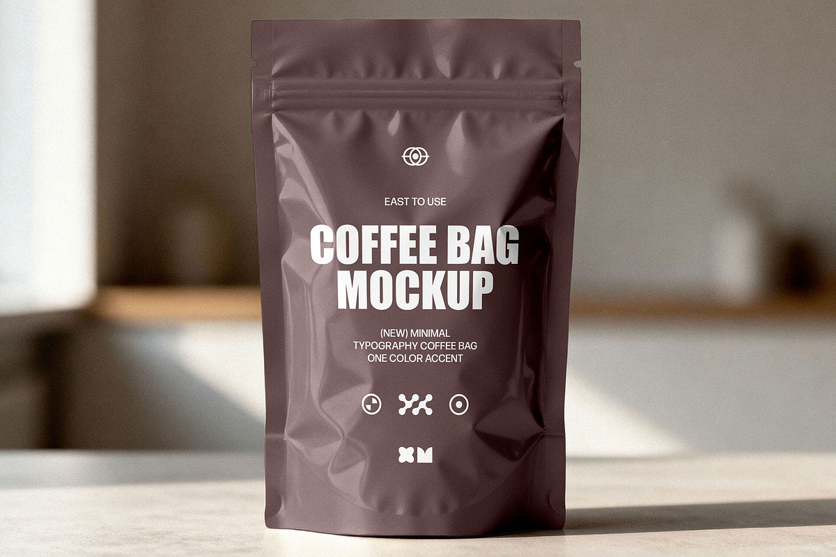 Coffee Bag Mockup on Countertop, a Packaging Mockup by Design Squad