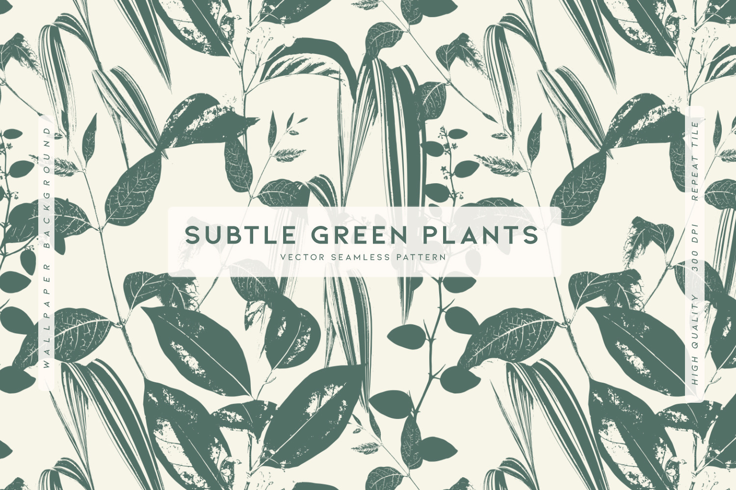 Subtle Green Plants, a Wallpaper Graphic by MalyskaStudio