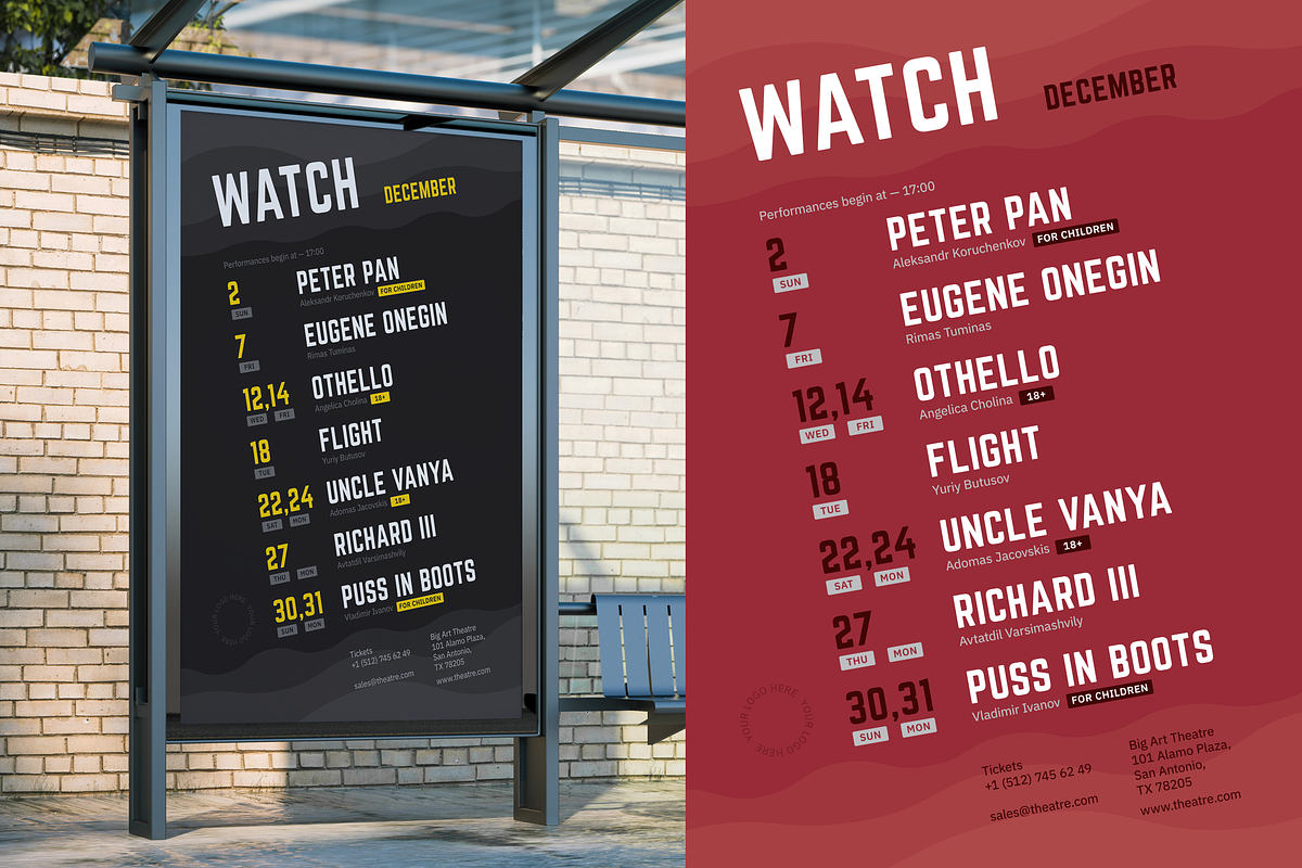 Theater Event Schedule Poster, a Flyer Template by EDT.Graphics