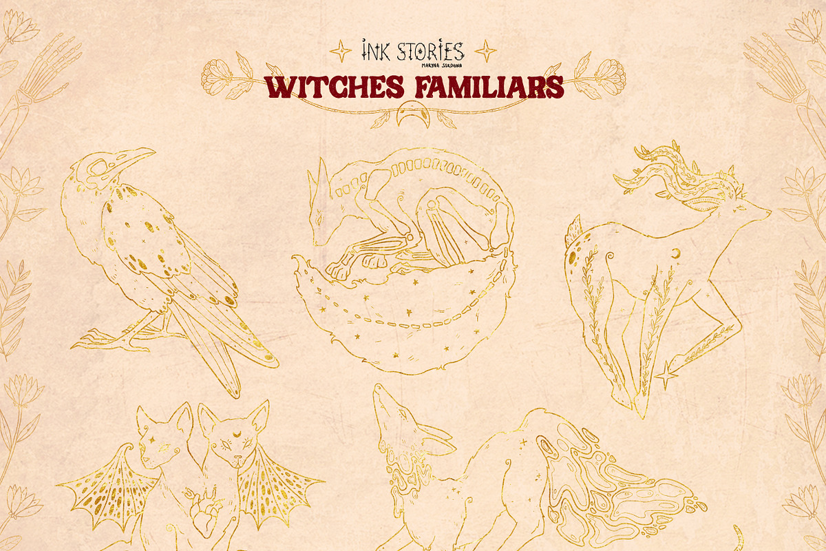 Witches Familiars, an Animal Illustration by Ink Stories